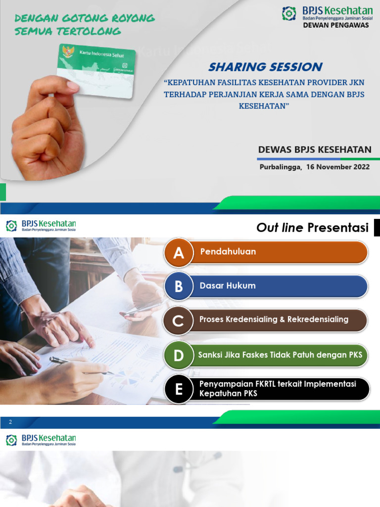 Bahan Paparan Ketua Dewas Sharing Session Kepatuhan Faskes | PDF