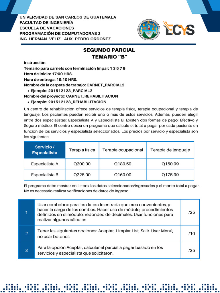 Segundo Parcial Temario B | PDF | Ingeniería Informática | Ciencias de la Computación