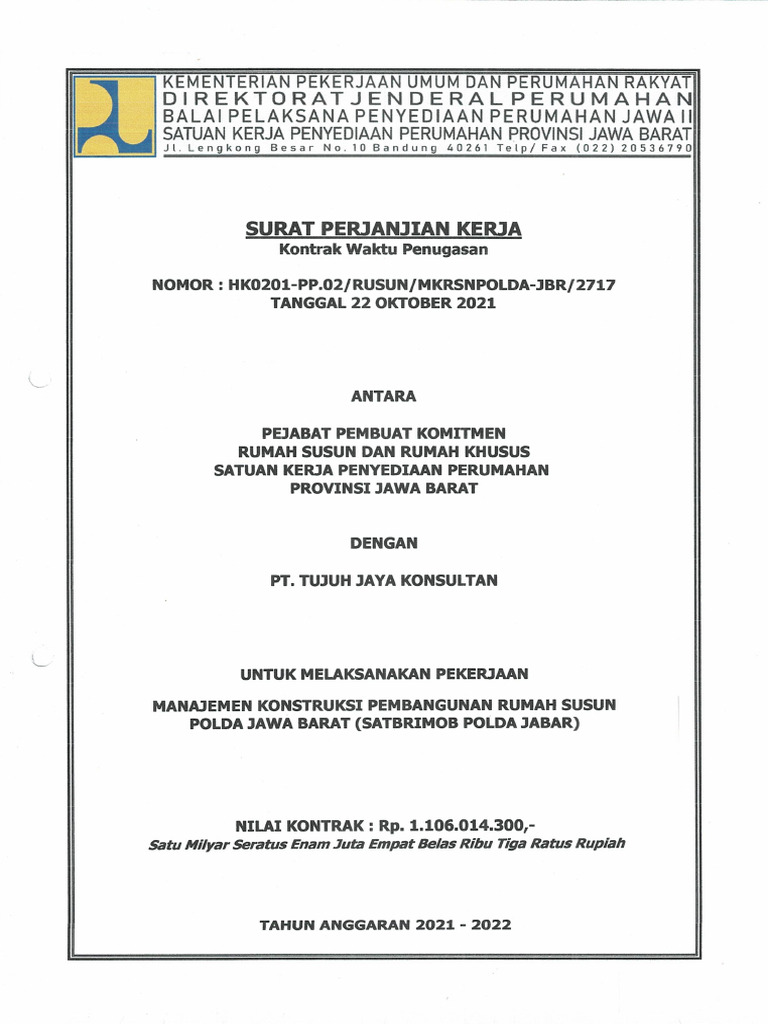 SPK Pt. Tujuh Jaya Konsultan | PDF