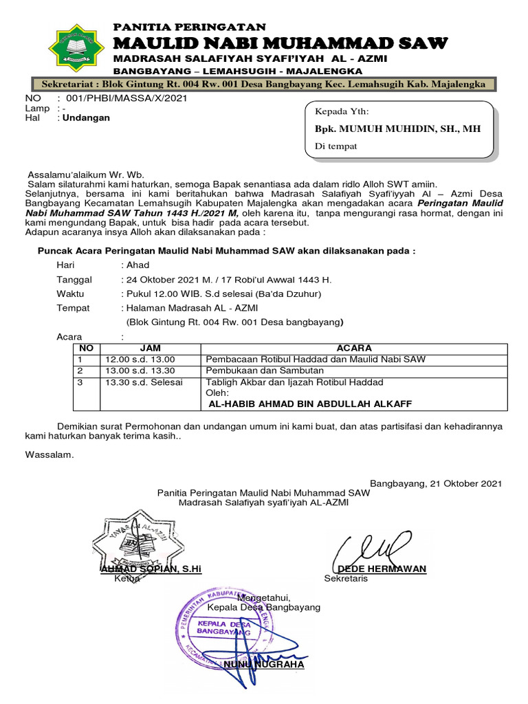 Undangan Camat | PDF
