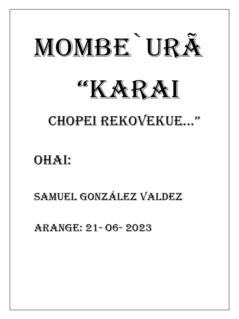 Samuel Mombe'urã 2023 - Samuel Gonzalez Valdez | PDF