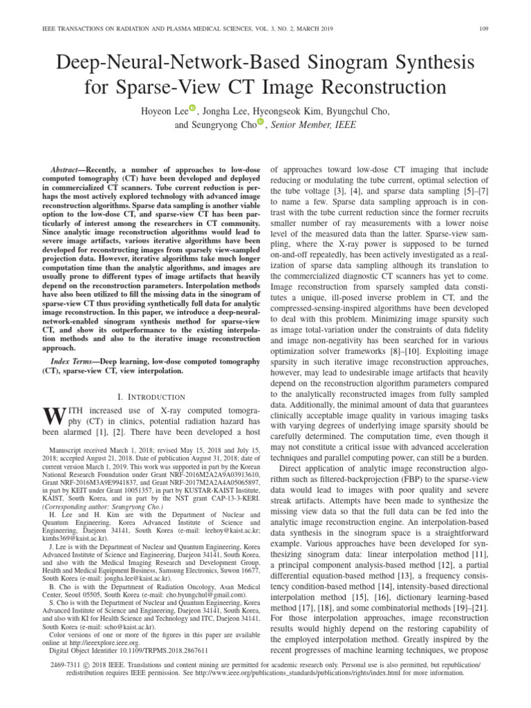 CT Sinogram Synthesis DNN | PDF | Ct Scan | Deep Learning