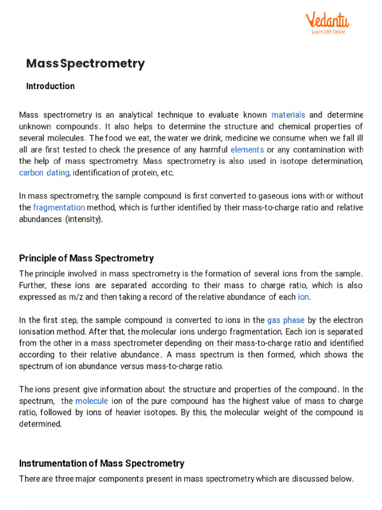 Mass Spectrometry | PDF
