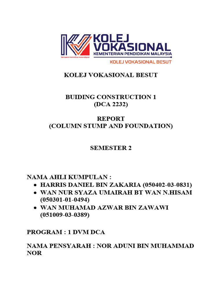 Building Construction - Report | PDF