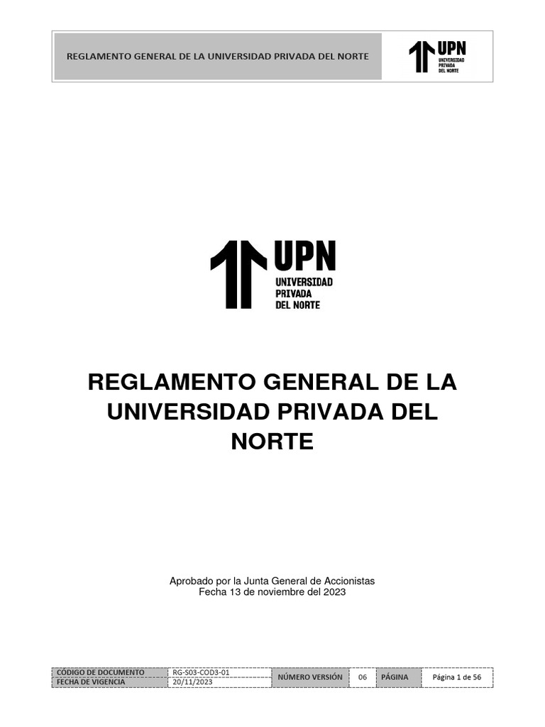 Reglamento General | PDF | Universidad | Educación más alta