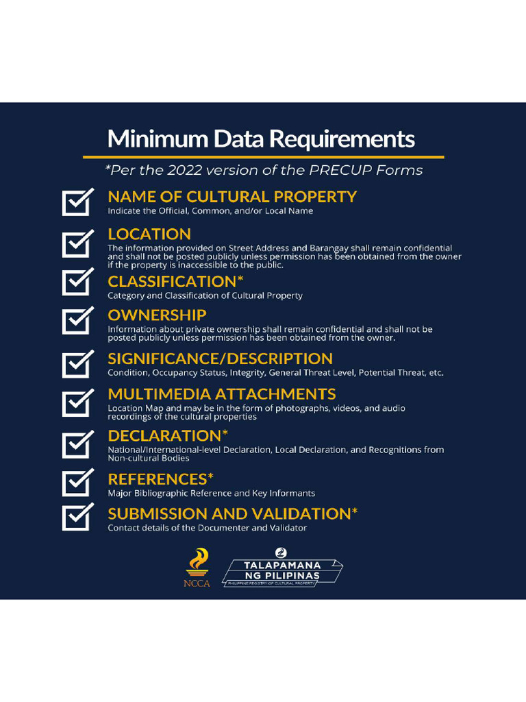 2022 Precup Forms - Min Data Req | PDF