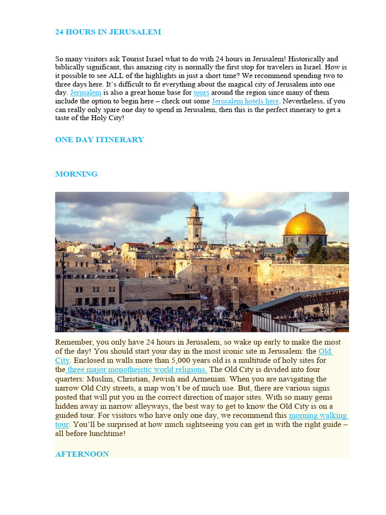 24 Hours in Jerusalem | PDF | Jerusalem