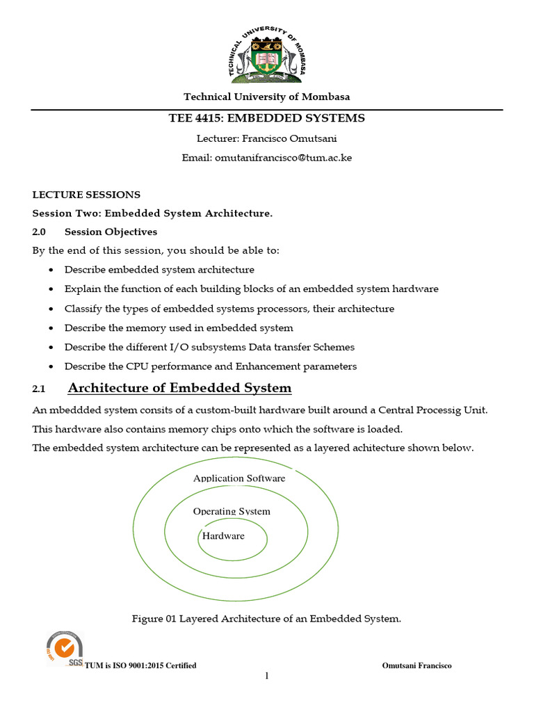 Chapter 02 Embedded Systems Hardware Arcitecture | PDF | Random Access ...