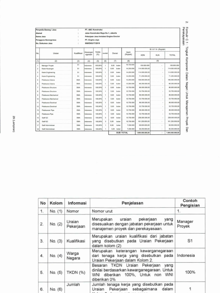 Contoh TKDN Jasa | PDF