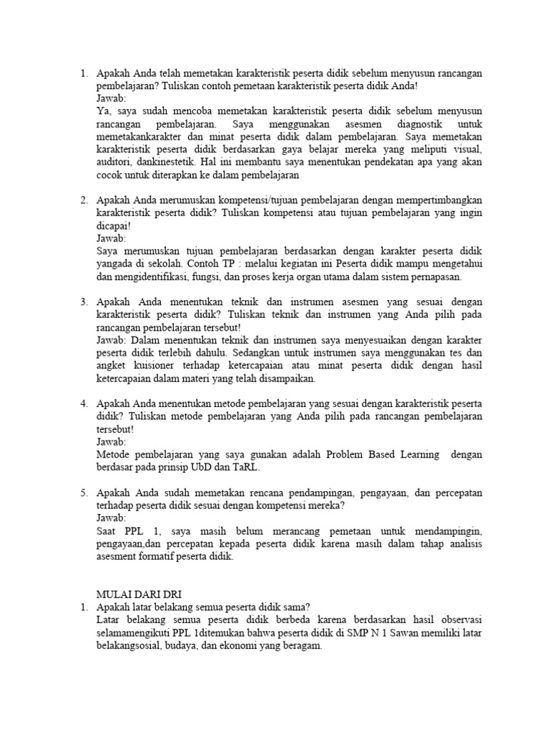 Prinsip Pengajaran Dan Asesment II | PDF | Karier & Perkembangan
