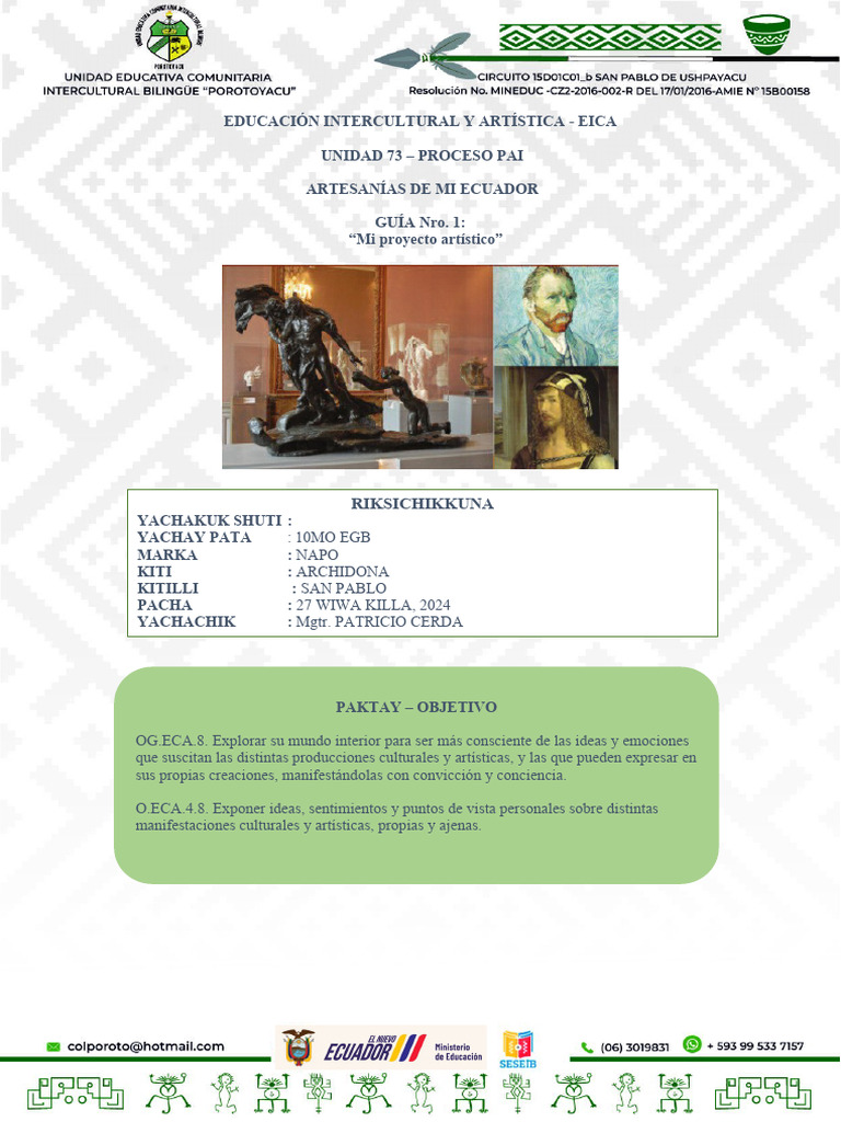 Proyecto Artístico en Educación EICA | PDF | Psicología cognitiva ...