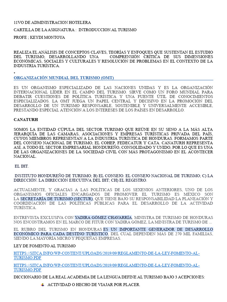 Cartilla de Introduccion Al Turismo | PDF | Turismo | Calidad (comercial)