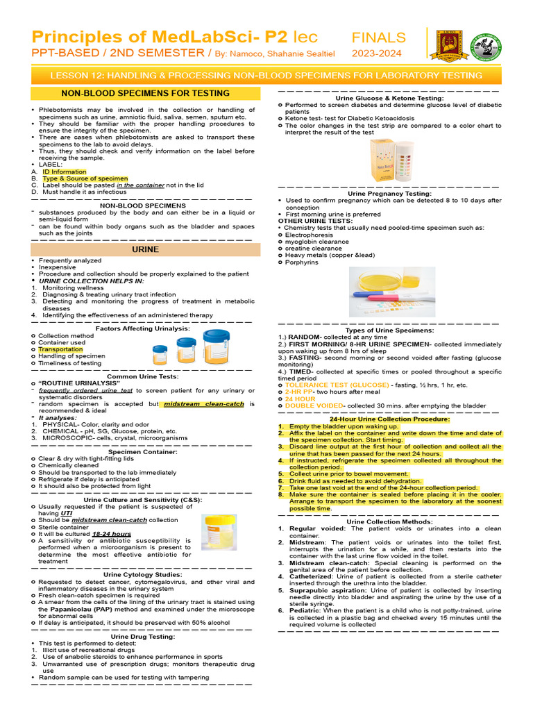 Xii - Handling Processing Non Blood Specimens For Laboratory Testing ...