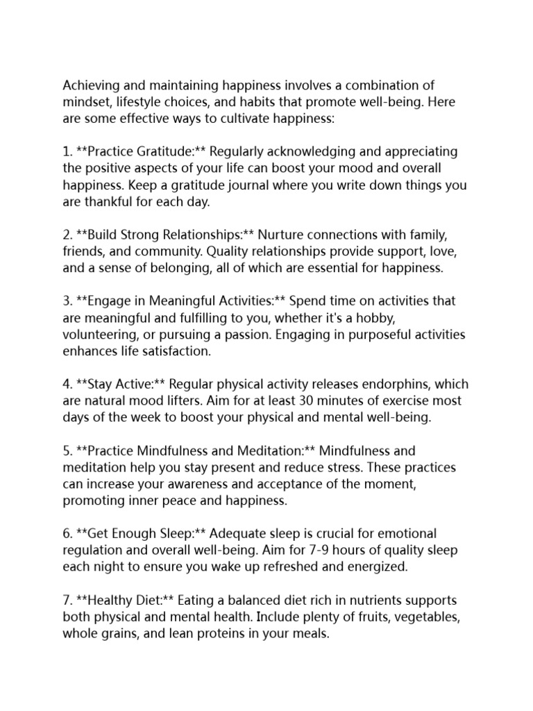 To Be Happy Pdf Happiness Contentment