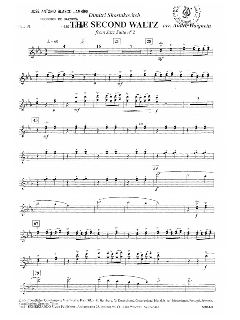 The-Second-Waltz-shostakovich-pdf Parts | PDF