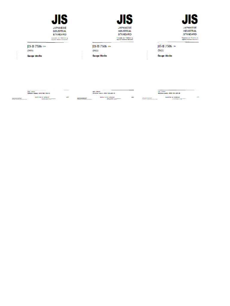 Jis B 7506 2004 Gauge Blocks PDF Free | PDF