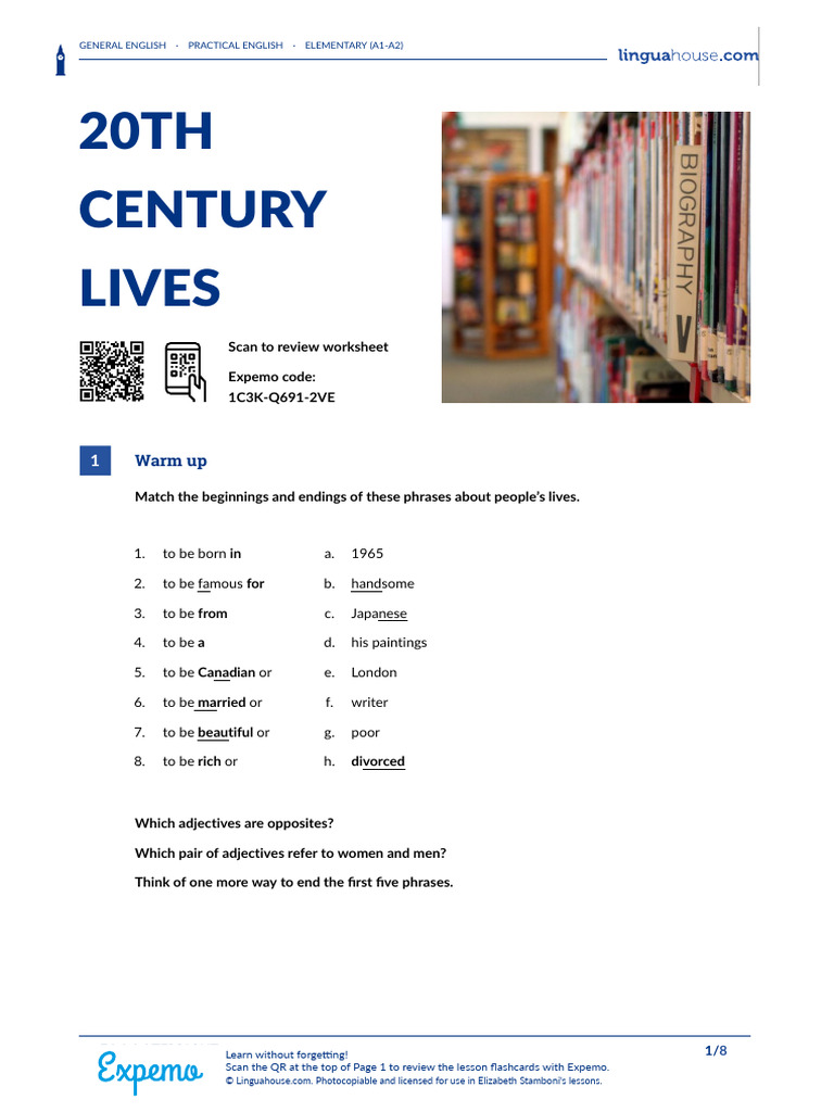 20th Century Lives: Famous Figures | PDF | Question | Miss Marple