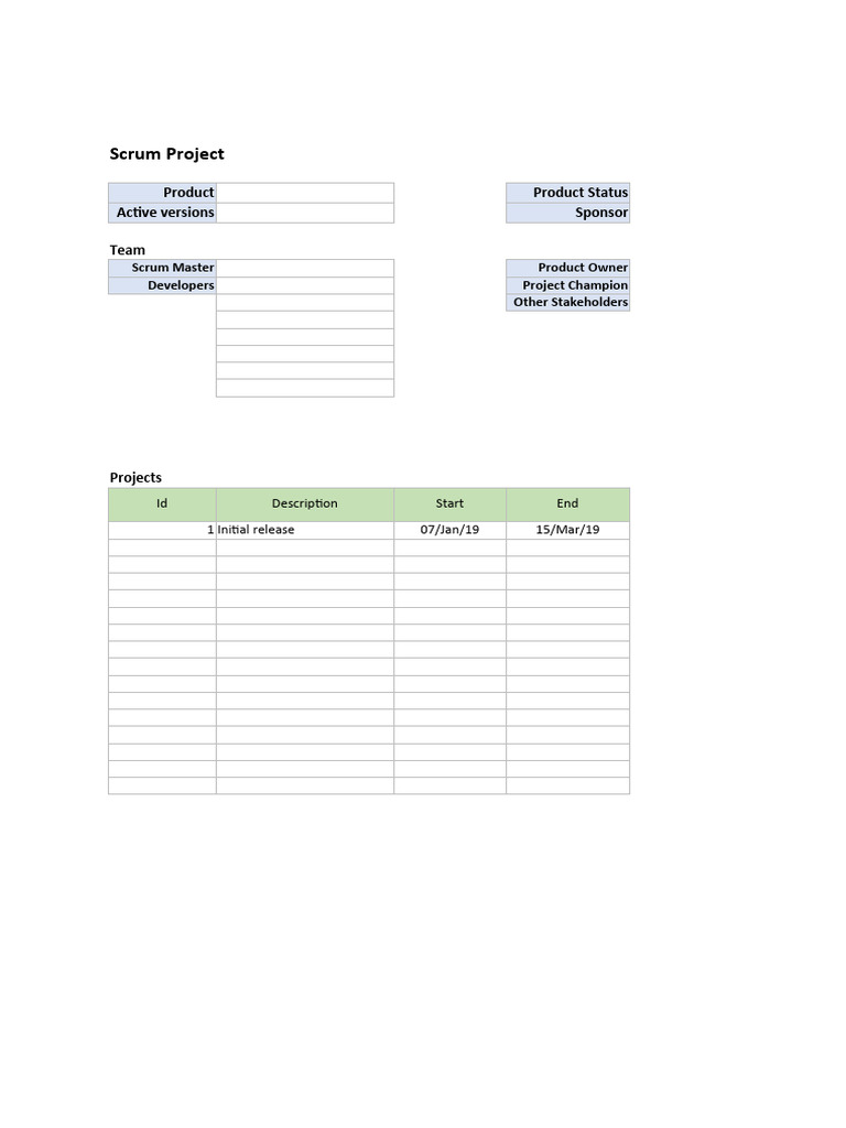 Scrum Project Template | PDF | Scrum (Software Development)