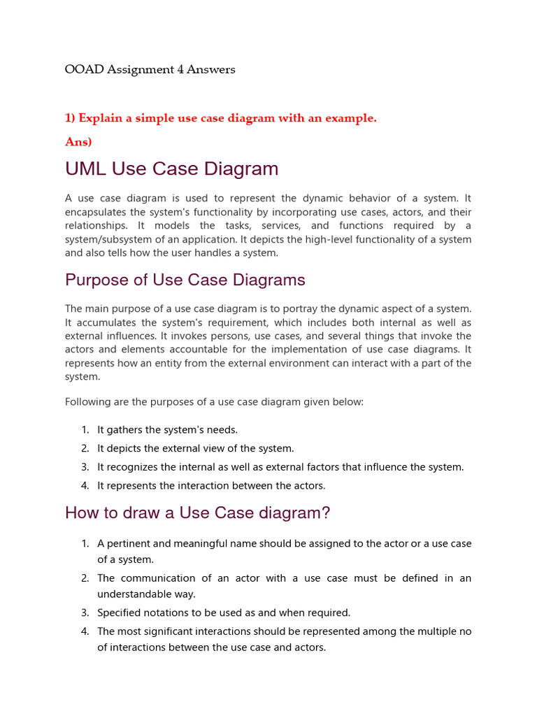 OOAD Assignment 4 Answers | PDF | Model–View–Controller | Use Case