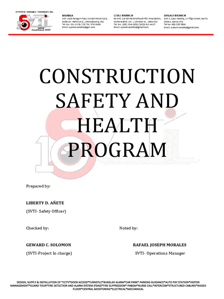 Svti Safety Program | PDF | Security Guard | Fires