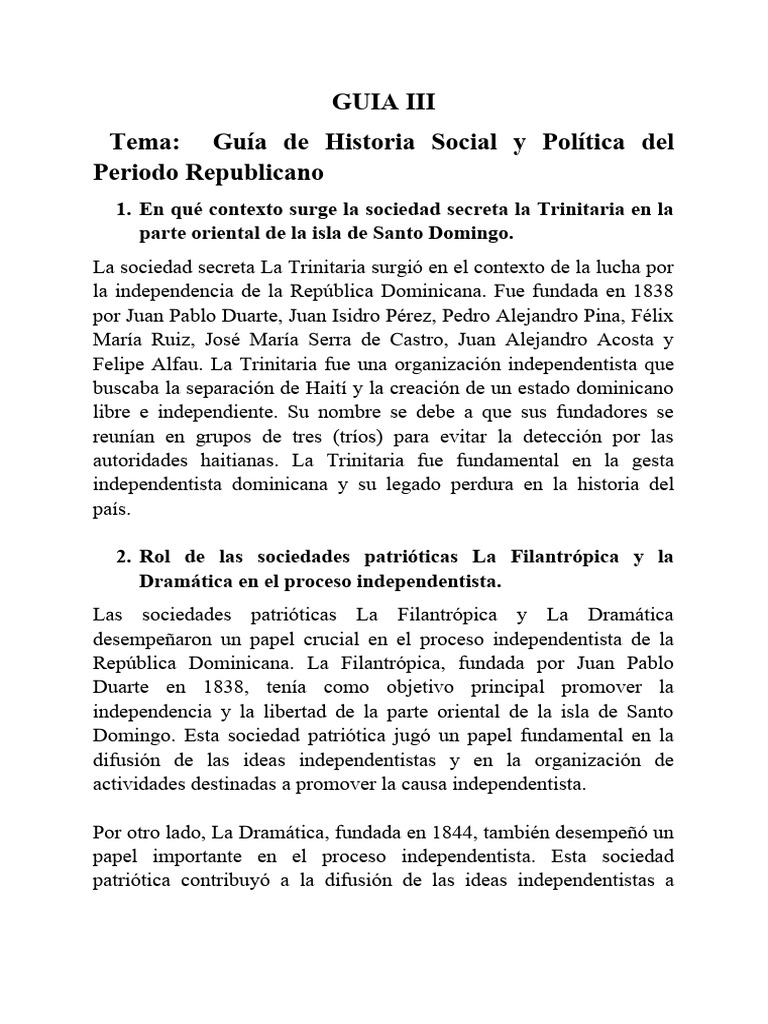 Guia Iii | PDF | República Dominicana | Haití