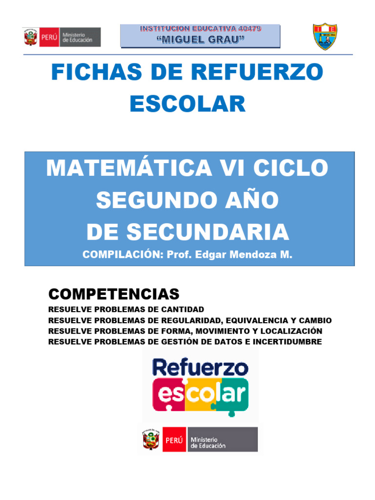 Fichas de Refuerzo Escolar 2° Compilado | PDF | Probabilidad | Porcentaje