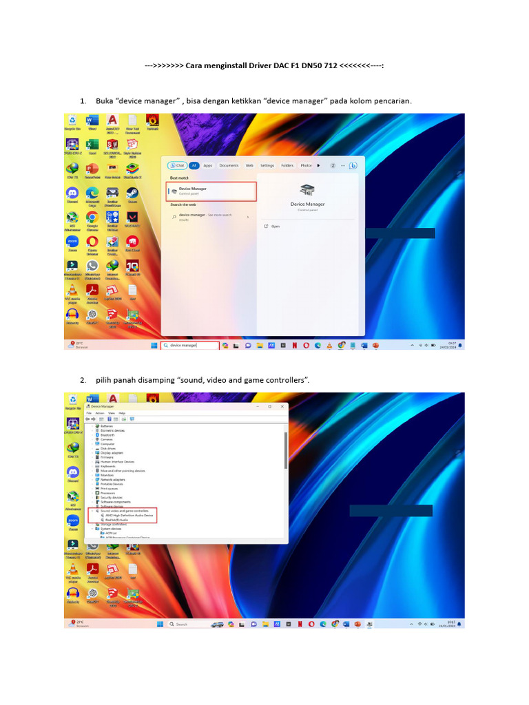 Cara Install Driver F1 DN50 712 | PDF