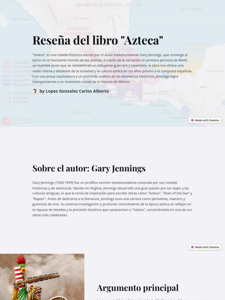 Resena Del Libro Azteca | PDF | Novelas | Narración