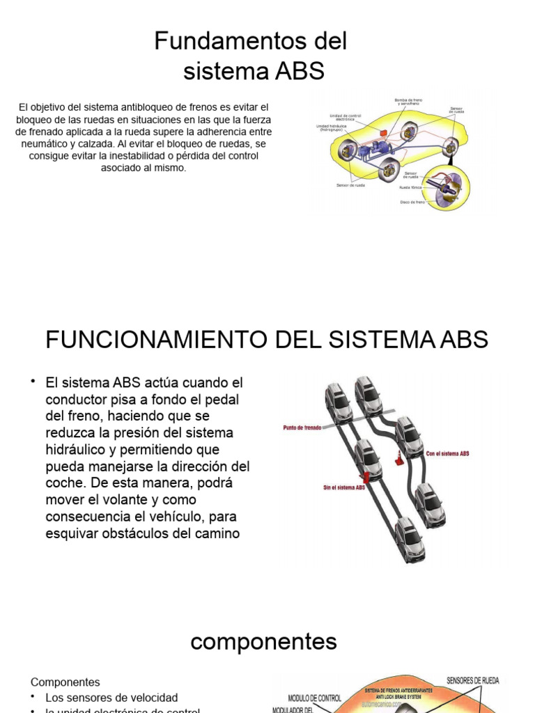 Fundamentos Del Abs | Descargar gratis PDF | Sistema de freno antibloqueo | Tecnología de vehículos