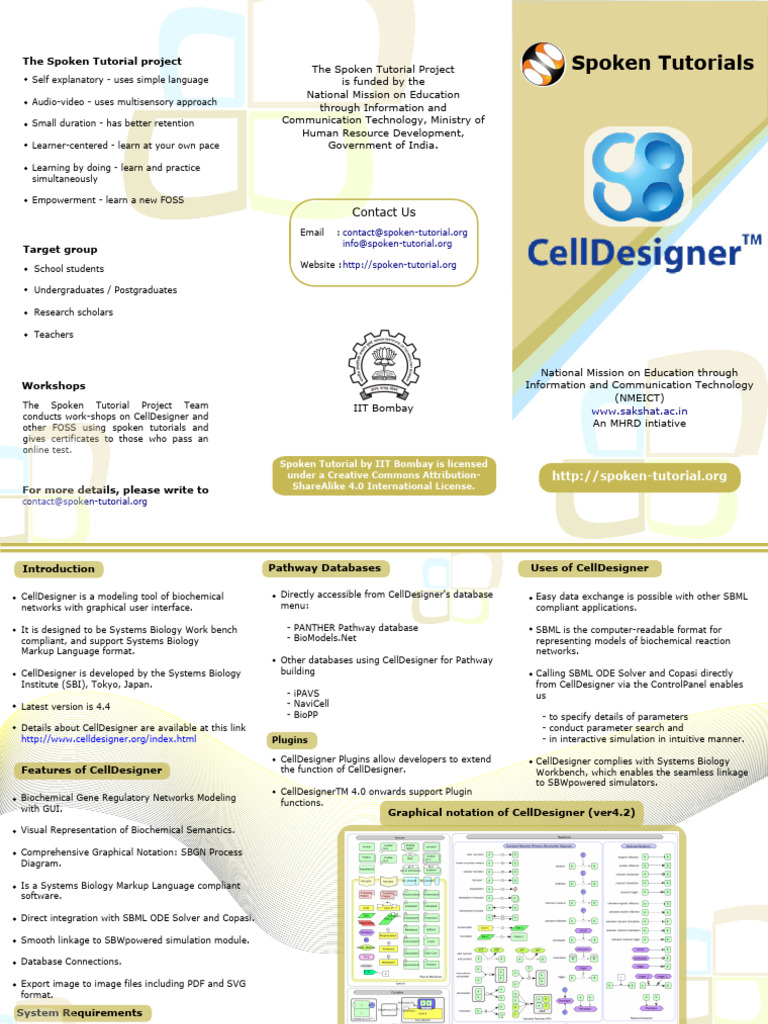 CellDesigner Brochure English | PDF | Databases | Systems Biology