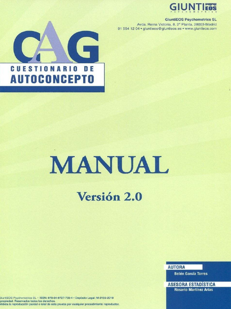 MANUAl CAG | Descargar gratis PDF | Autoestima | Autoconcepto