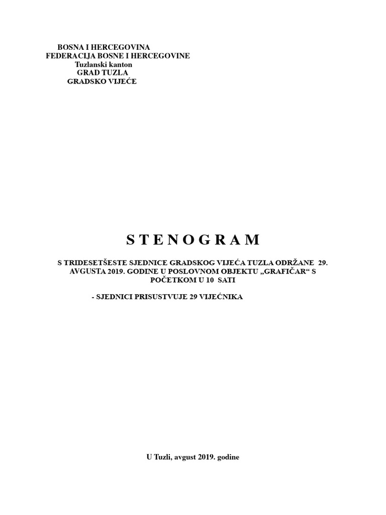 Stenogram - 29 - 08 - 2019 | PDF