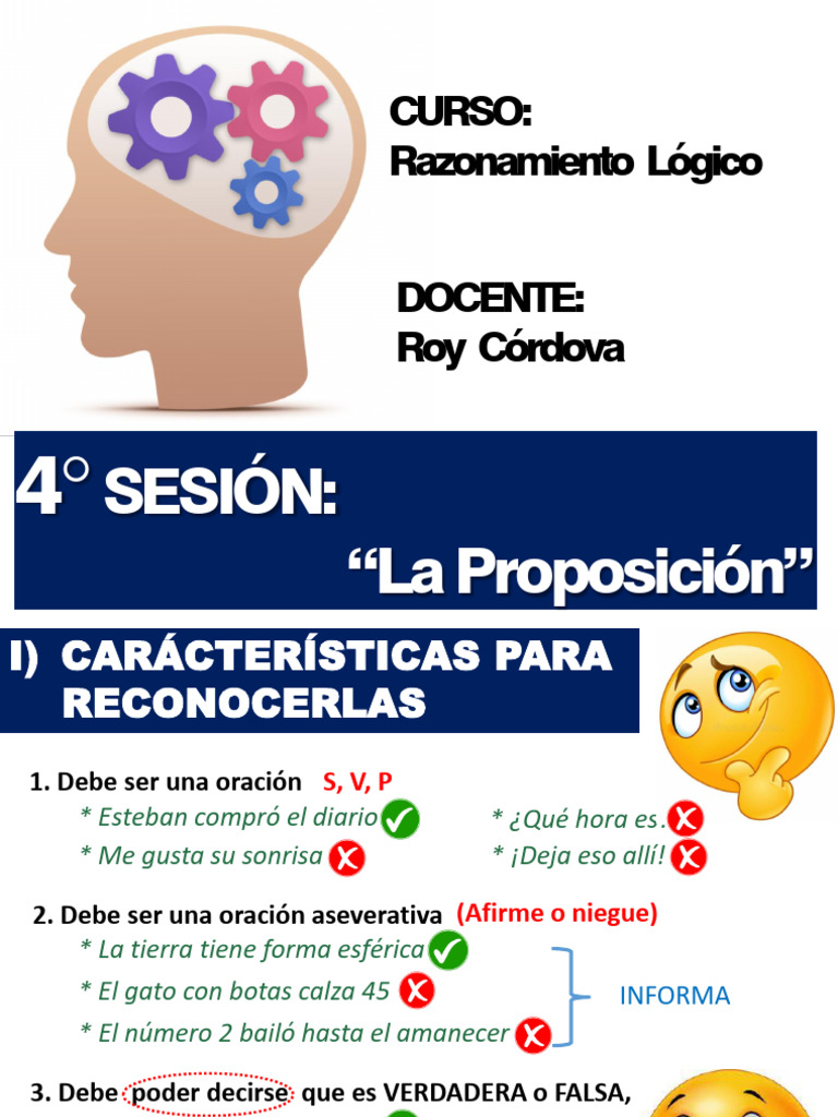 4° SESION - PROPOSICIONES LÓGICAS | PDF | Proposición | Lógica