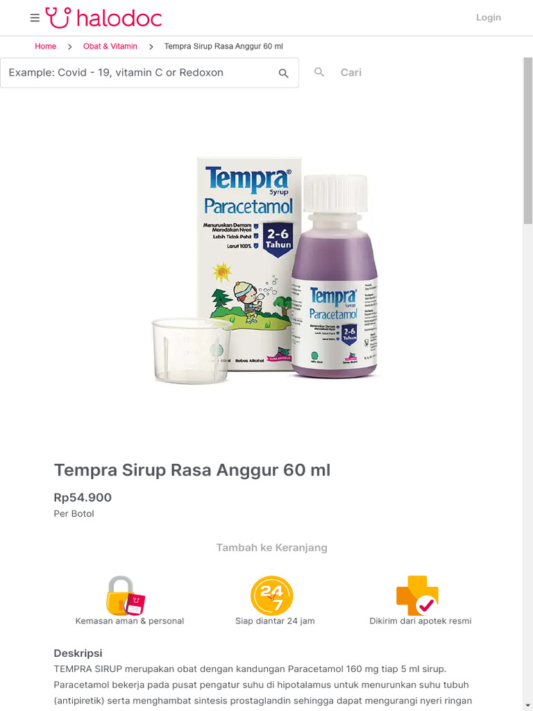 Tempra Sirup Rasa Anggur 60 ML | PDF | Kesehatan Holistik