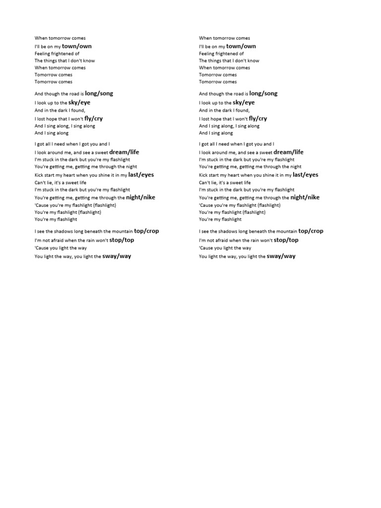 When Tomorrow Comes | PDF
