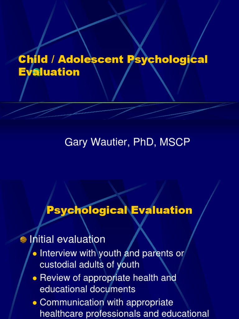 Child Adolescent Psychological Evaluation | PDF | Learning Disability ...