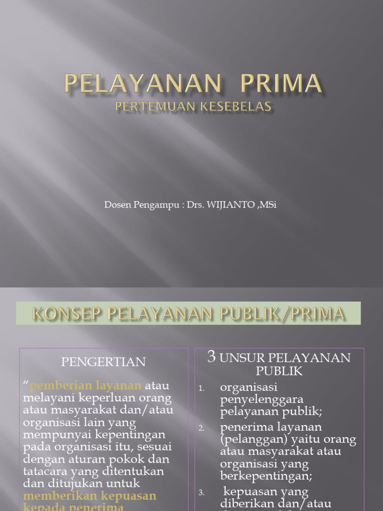 PDF Bahan Ajar - 11 Budaya Kerja (PELAYANAN PRIMA) | PDF