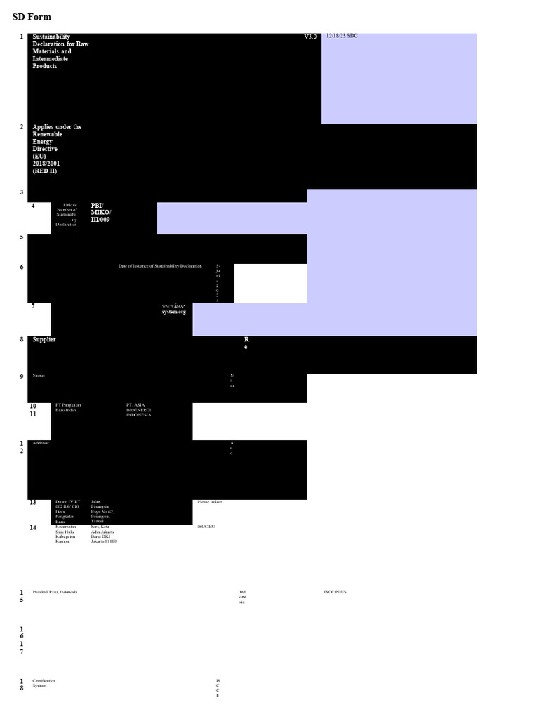 Sustainable Declaration Iscc | PDF | Maize | Waste