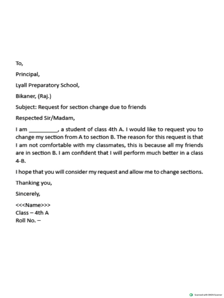 Class 4th, English 2nd, Application Writing | PDF