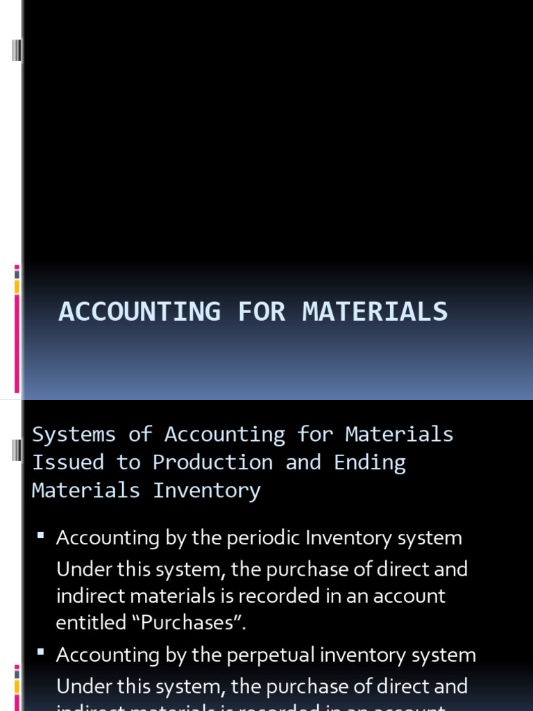 Accounting for Materials | Download Free PDF | Inventory | Business