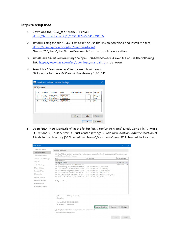 BSA Setup & Run Guide | PDF