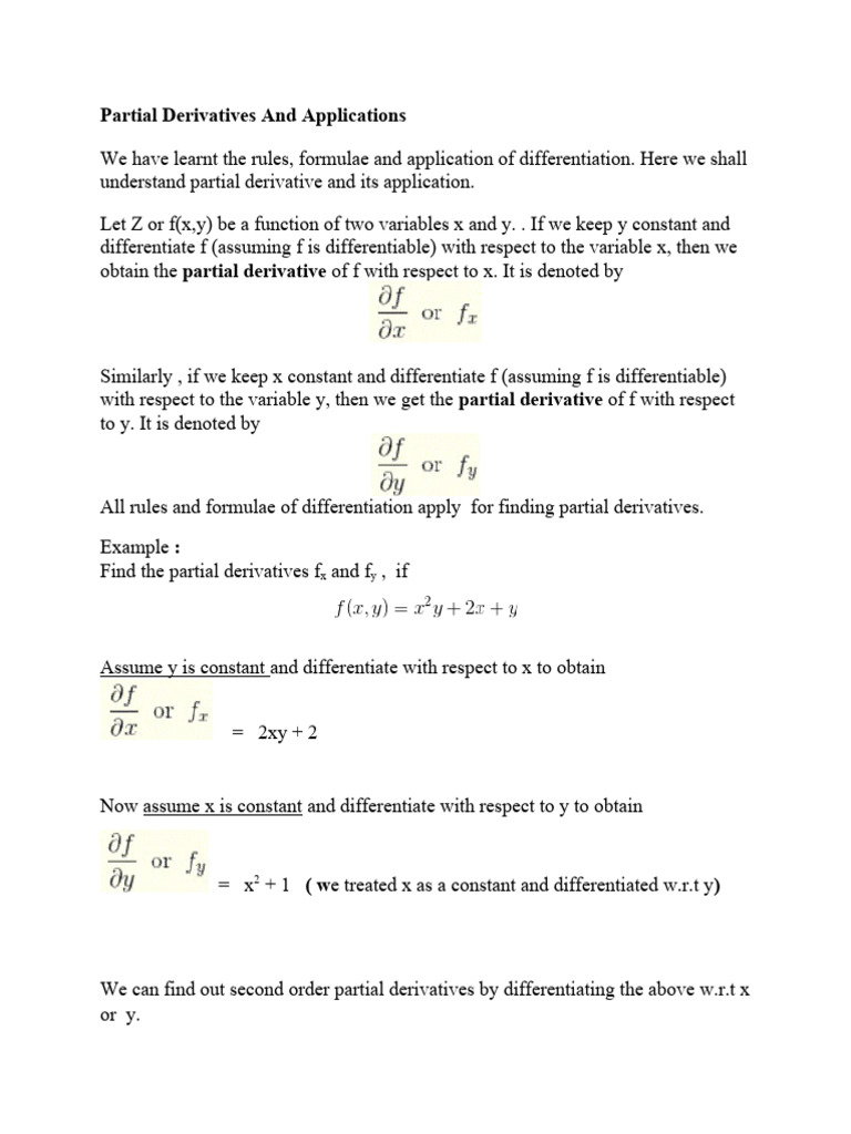 Partial Derivatives | PDF | Derivative | Production Function