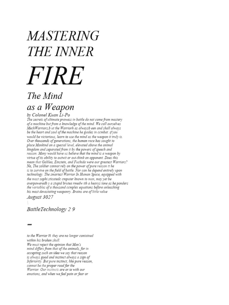 Mastering the Inner Fire: Mind as Weapon | PDF | Mind | Reason
