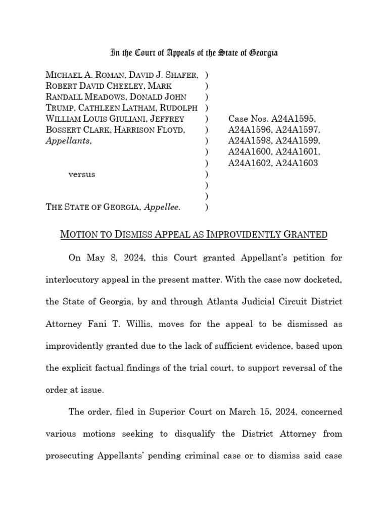 6.12.24 Motion To Dismiss As Improvidently Granted | PDF | Prosecutor ...