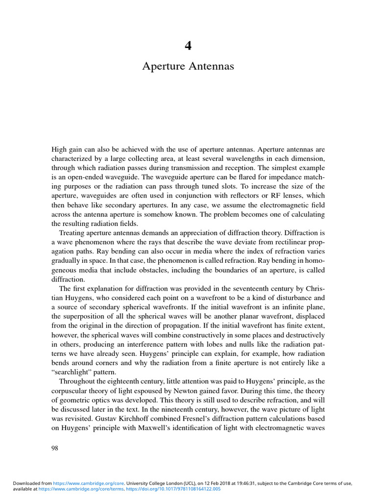 Aperture Antennas | PDF | Diffraction | Waves