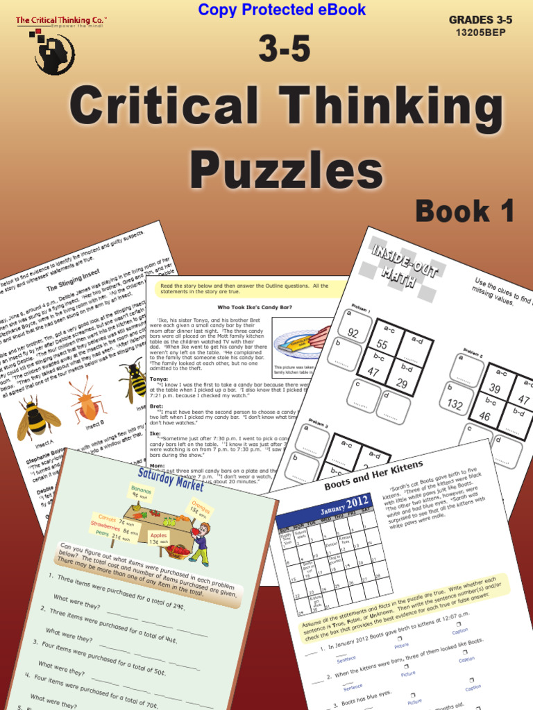 Critical Thinking Puzzles: Book 1 | PDF