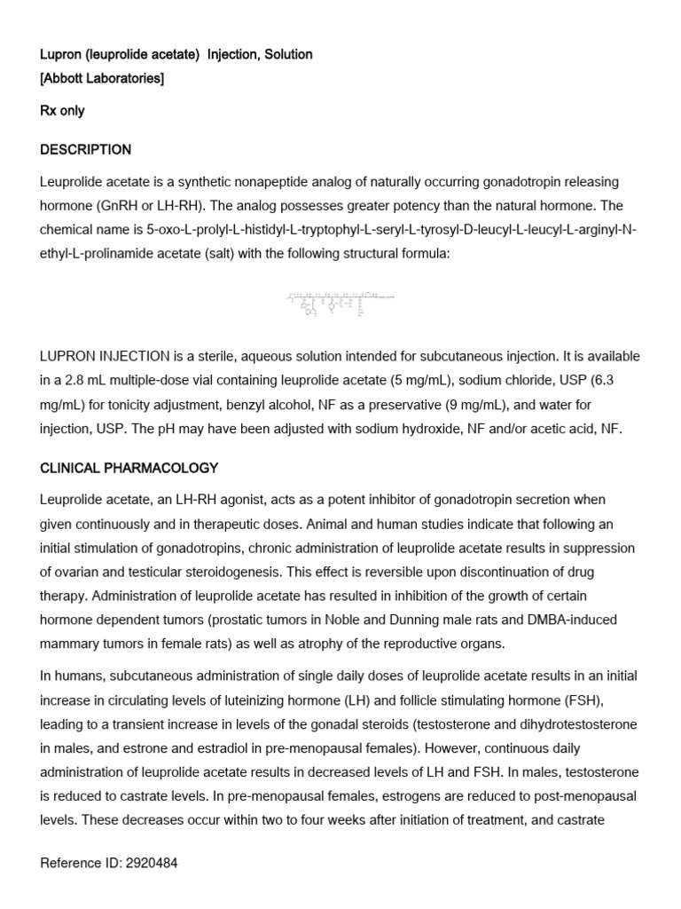 S 035 LBL | PDF | Luteinizing Hormone | Dose (Biochemistry)