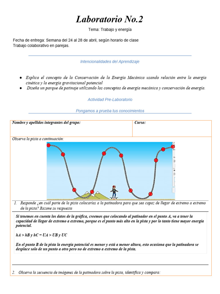 Laboratorio Phet | Descargar gratis PDF | Energía cinética | Energía potencial