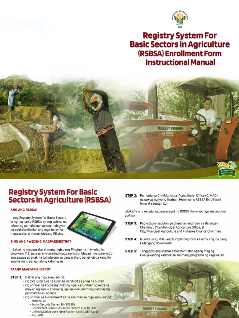 RSBSA - Enrollment Form - Manual Instructions 07 2022 | PDF