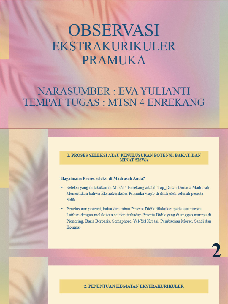 OBSERVASI Perencanaan Program Ekstrakurikuler | PDF